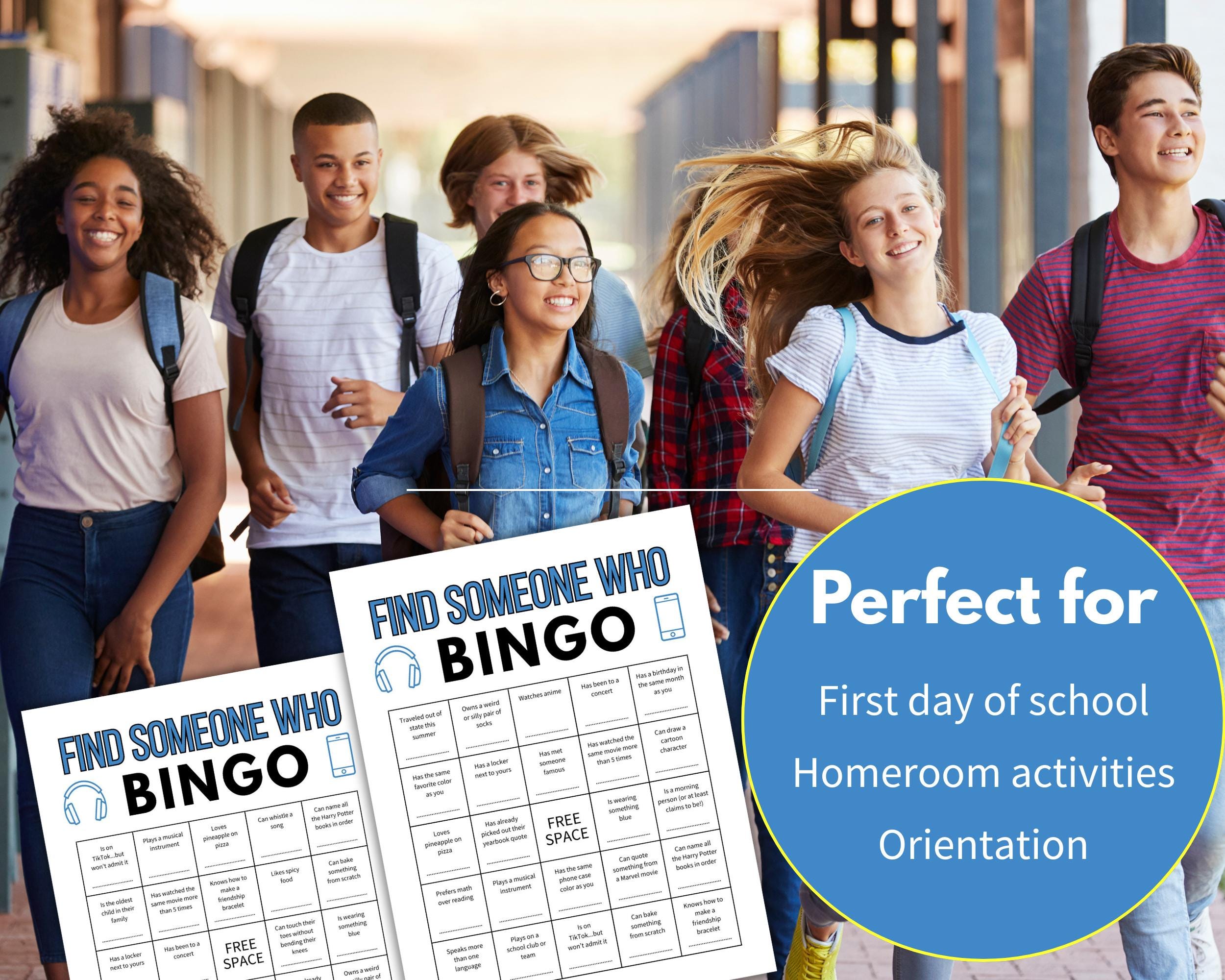 Find Someone Who Bingo, High School Icebreaker Game, Back to School ...