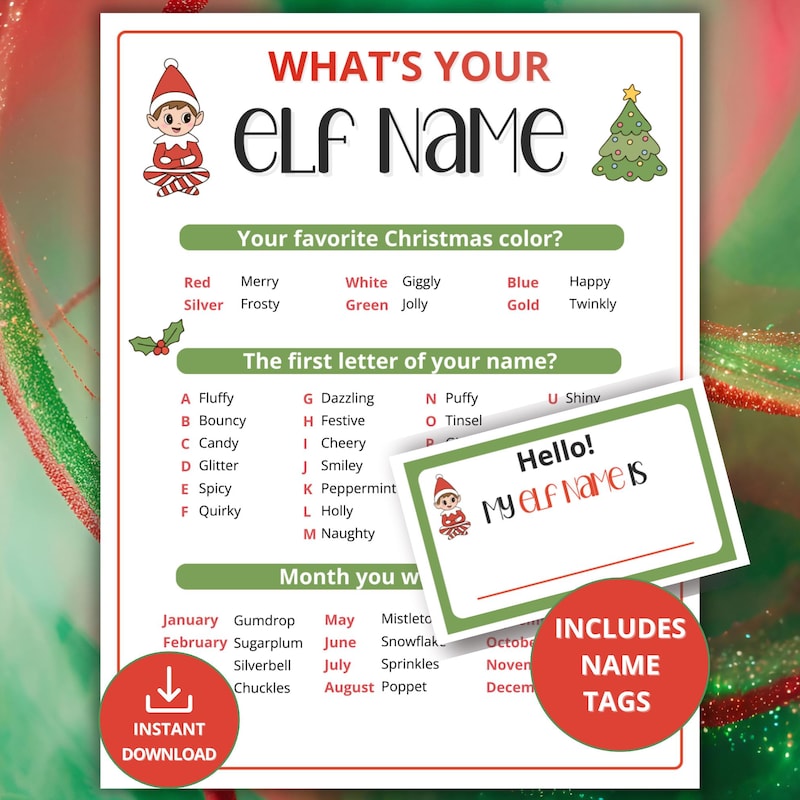 Whats Your Elf Name - Etsy