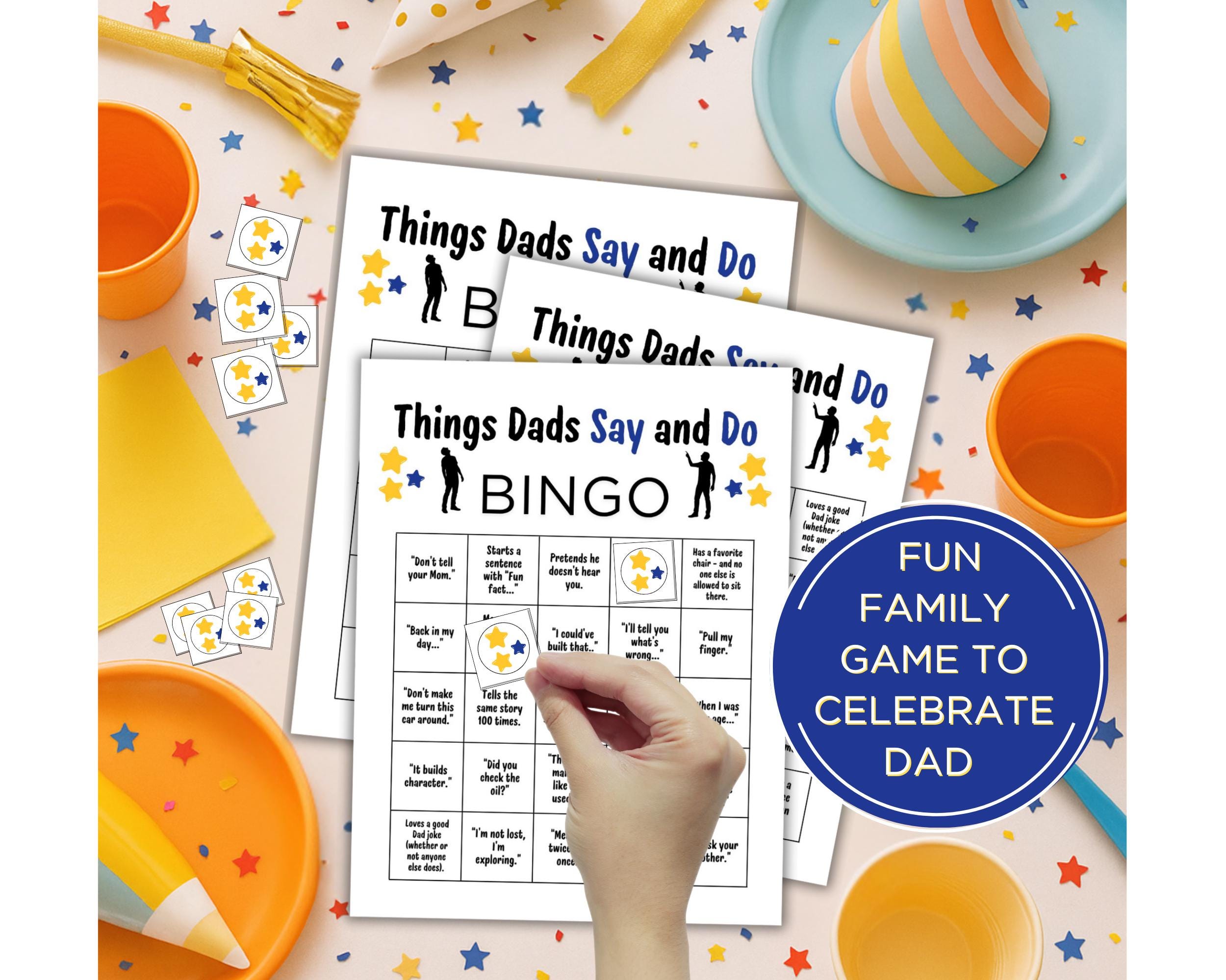 Father's Day Bingo Game, 50 Printable Bingo Card Set of Things Dads Say ...