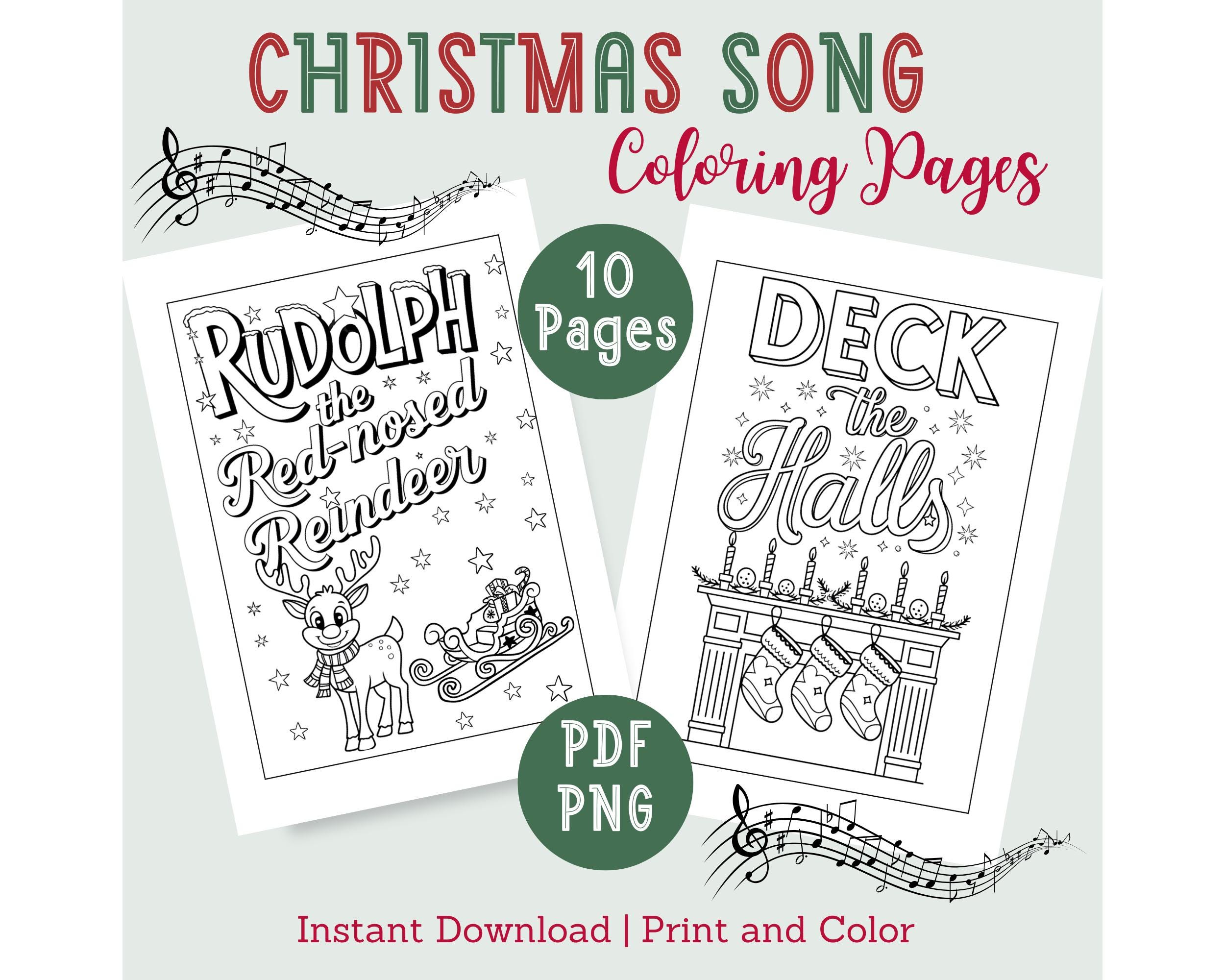 Printable Christmas Coloring Pages Bold and Easy - 10 Christmas Song ...