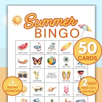 Summer Bingo Cards Printable, Beach Bingo Game for Kids, Vacation ...