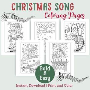 Printable Christmas Coloring Pages Bold and Easy - 10 Christmas Song ...