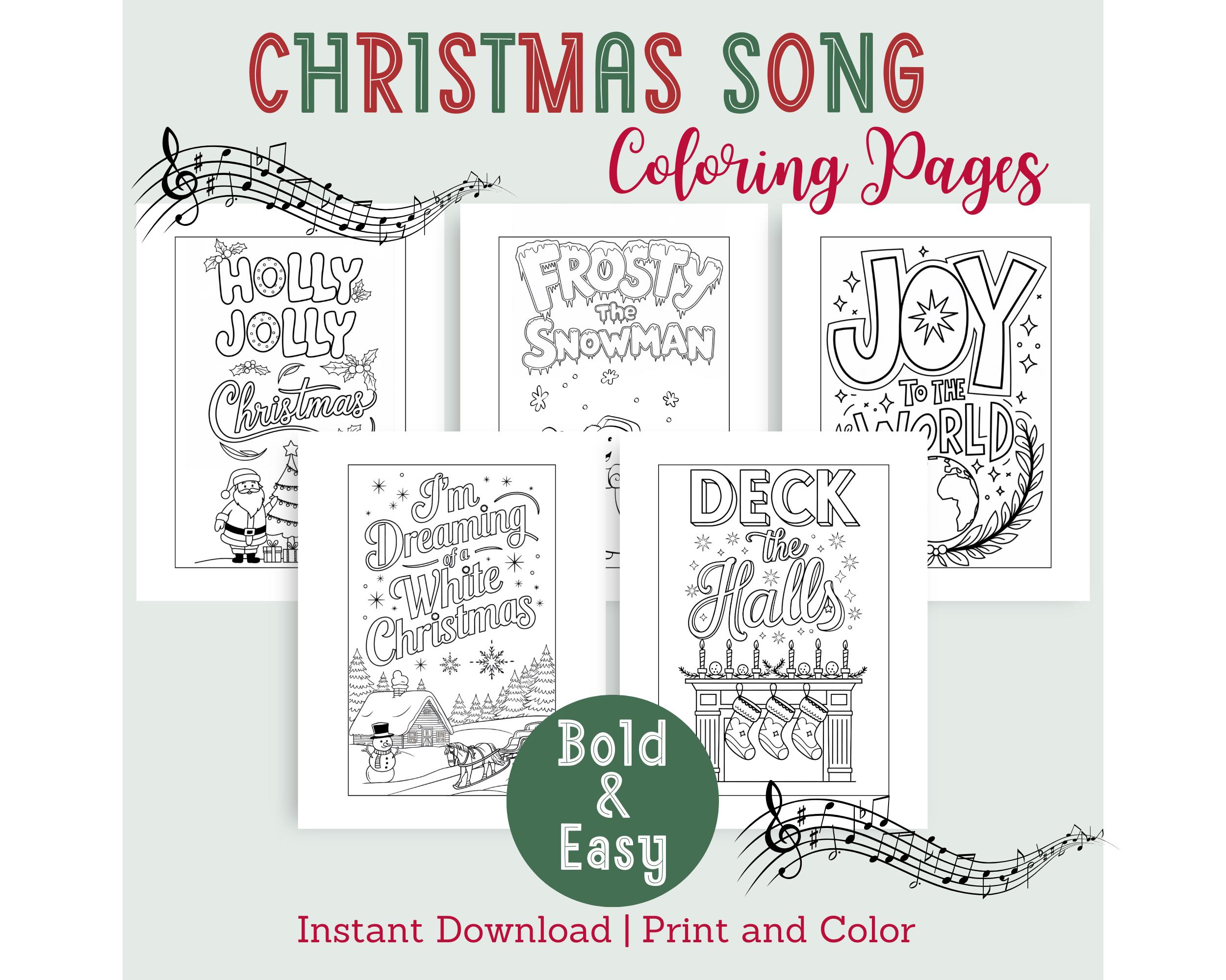 Printable Christmas Coloring Pages Bold and Easy - 10 Christmas Song ...