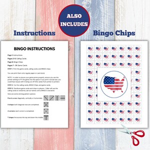 Patriotic Bingo, 50 Printable Patriotic Bingo Cards, 4th of July Bingo ...