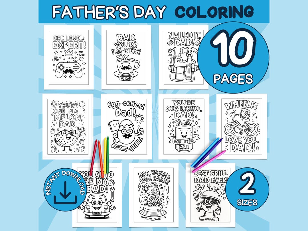 Father's Day Coloring Pages, Father's Day Coloring Book, Father's Day ...