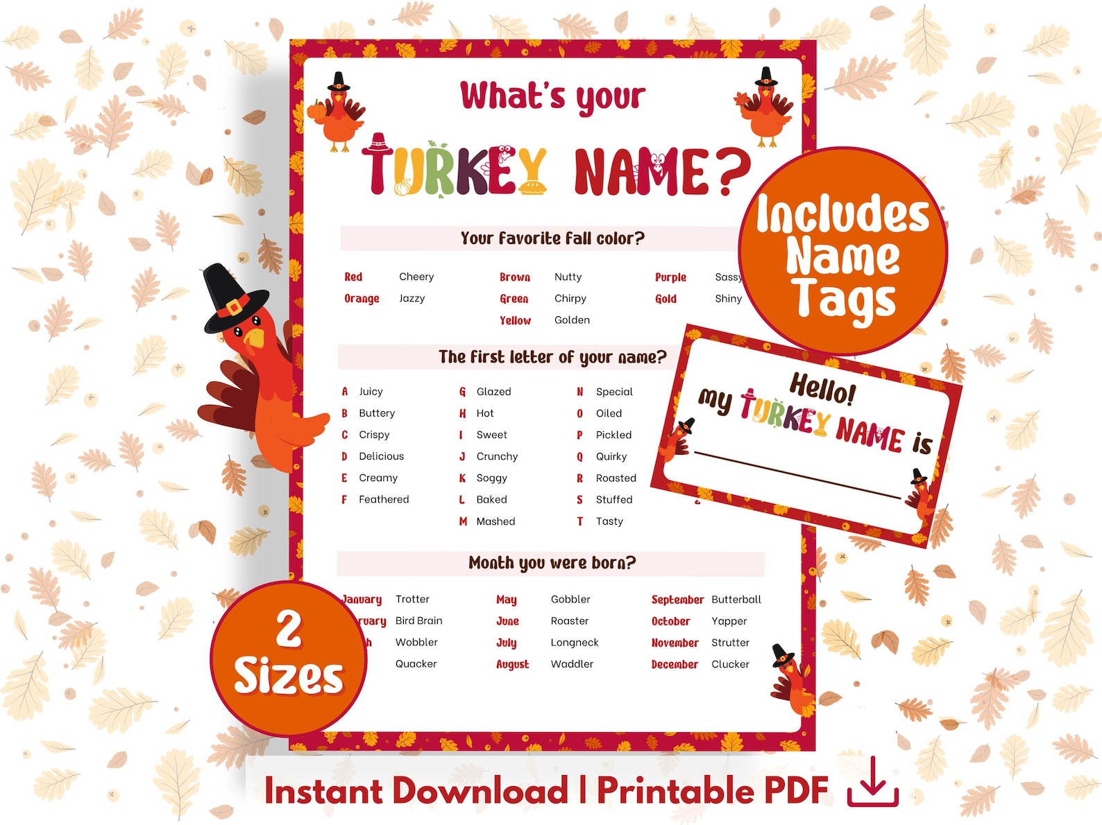Turkey Name Game - Fun Printable for Thanksgiving and Friendsgiving ...