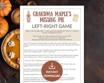 Friendsgiving Left Right Game, Printable Thanksgiving Game for Kids ...
