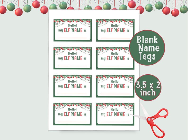 What's Your Elf Name Game Fun Printable Christmas Party Game and ...
