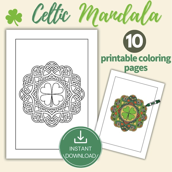 St Patricks Day Coloring Mandalas - Etsy