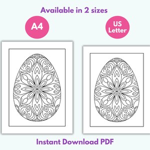 Easter Mandala Coloring Pages, Printable Easter Egg Mandalas for Adults ...