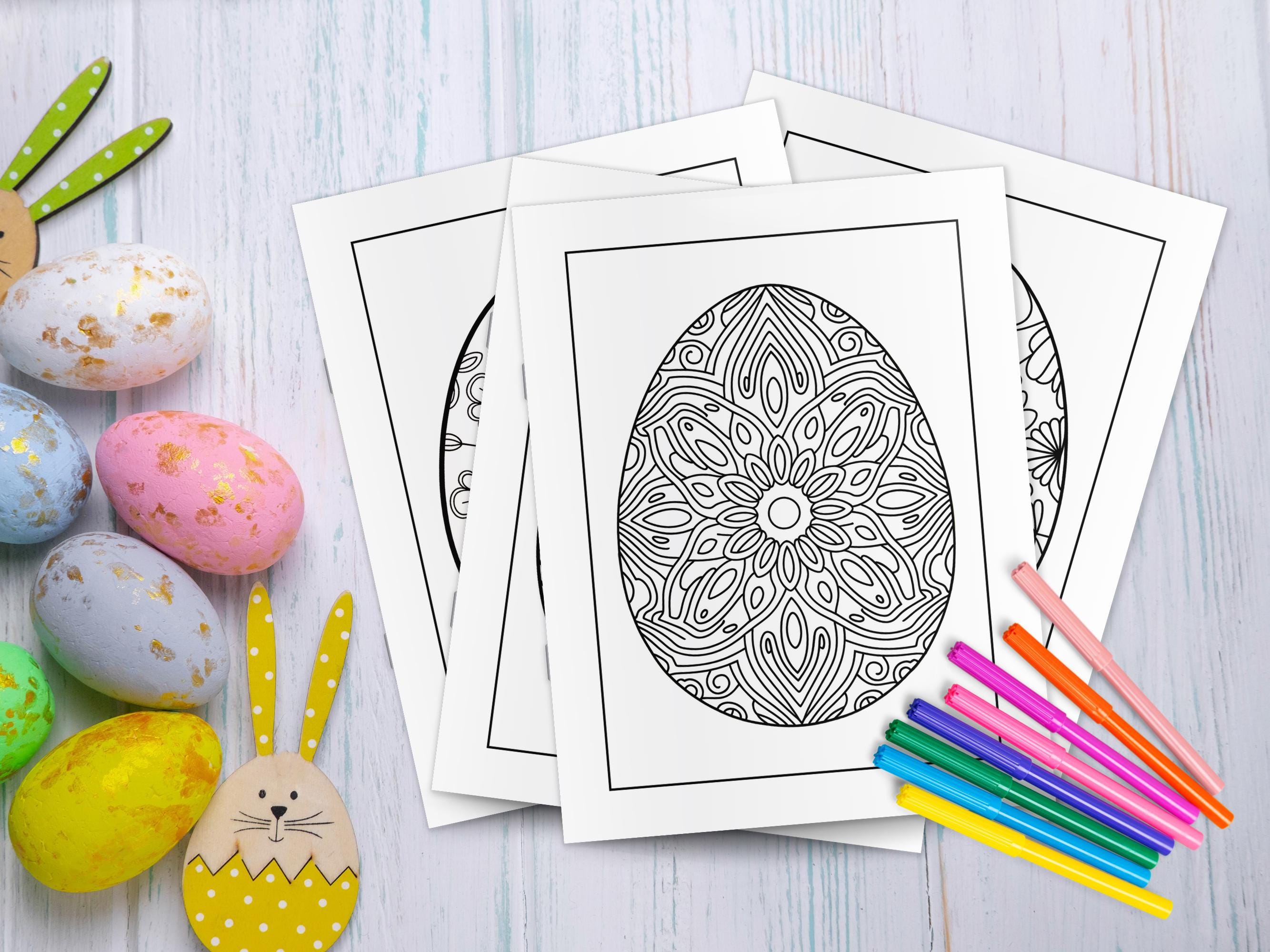 Easter Mandala Coloring Pages, Printable Easter Egg Mandalas for Adults ...