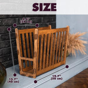 Wooden Magazine Holder, Magazine Holder Floor, Wood Magazine Stand ...