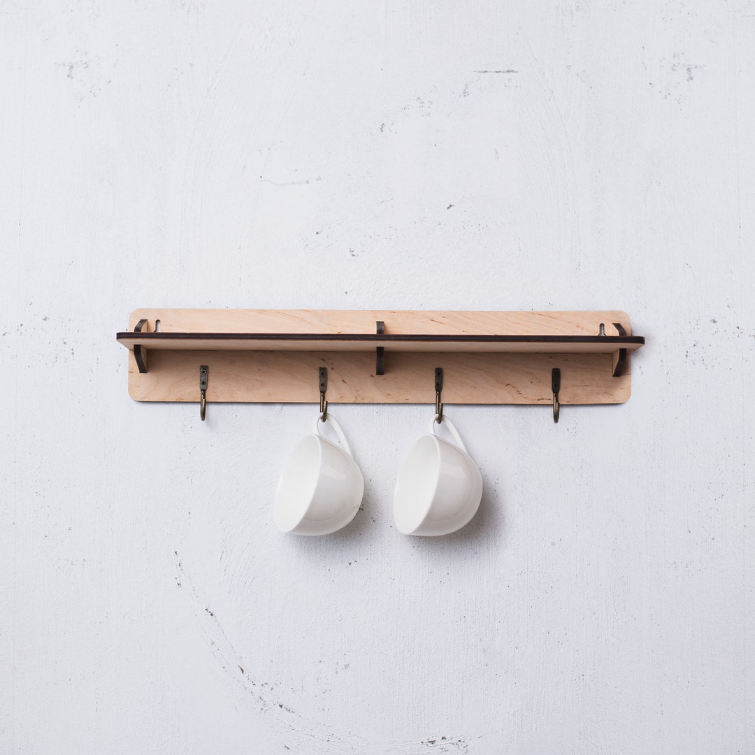 Wooden Cup Holder, Wood Mug Rack, Coffee Cup Rack, Coffee Cup Shelf ...