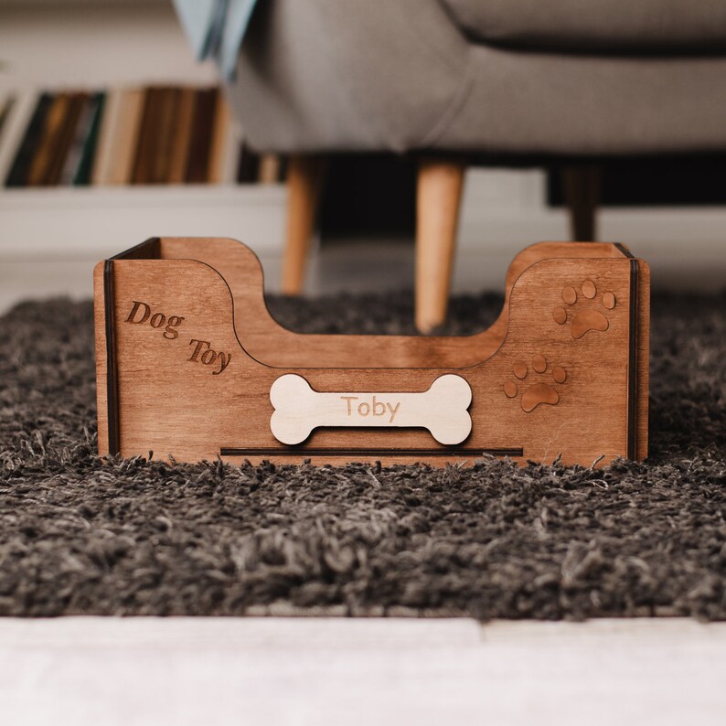 Custom Dog Toy Box, Custom Dog Toy Bin, Wooden Dog Toy Box, Dog Toy Box ...