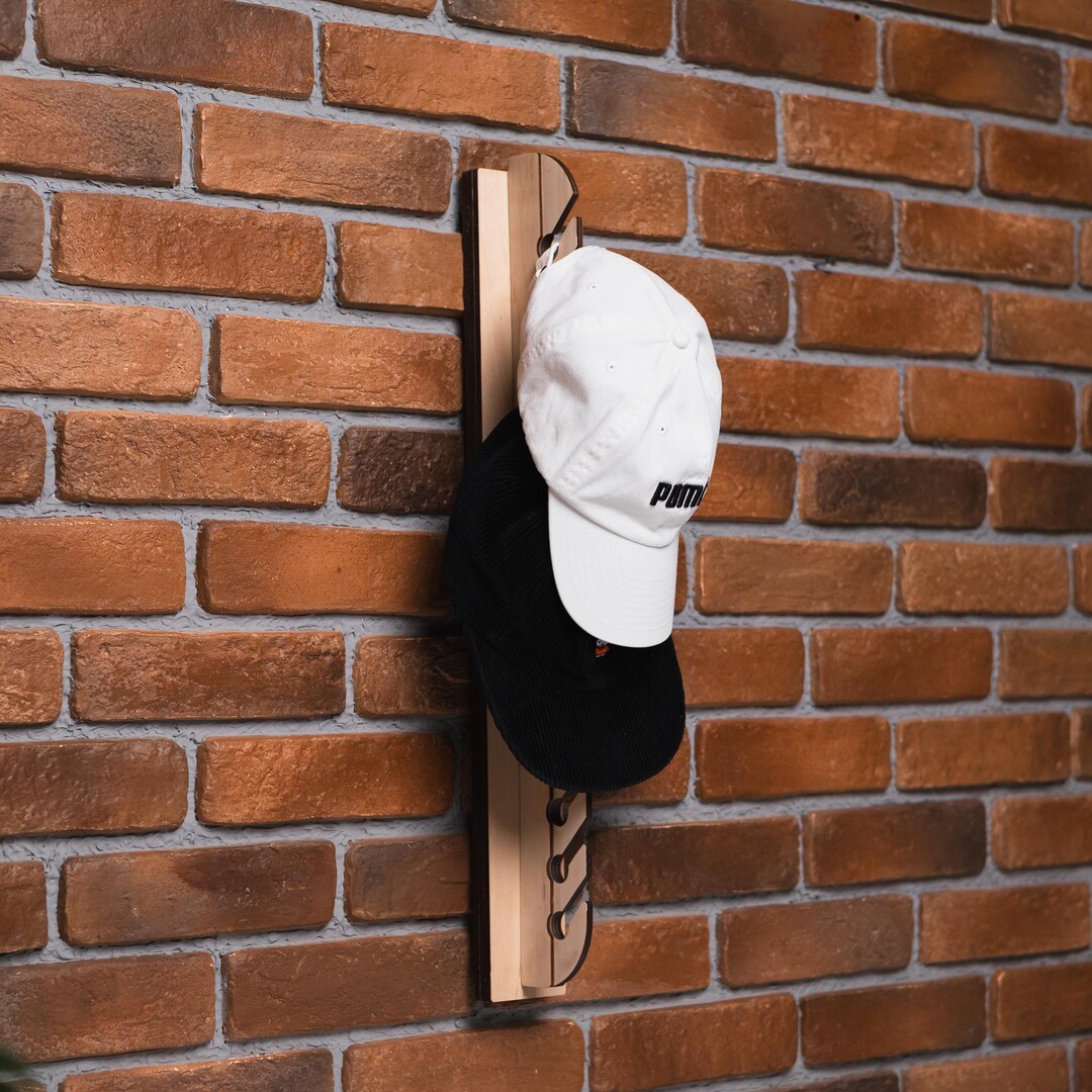 Wooden Hat Rack for Wall, Baseball Cap Rack, Cap Display, Cap Storage ...