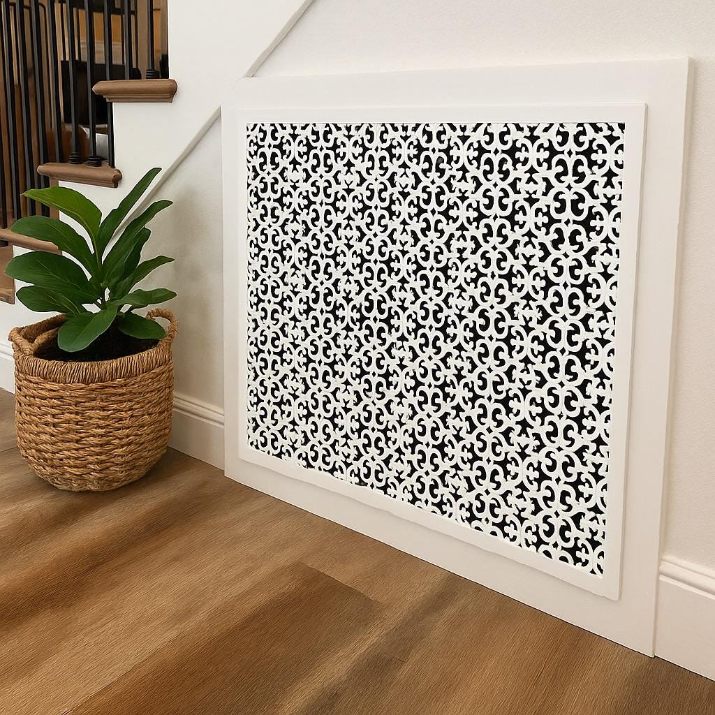 Custom Vent Cover Wood, Decorative Ceiling Vent White, Vent Cover for ...