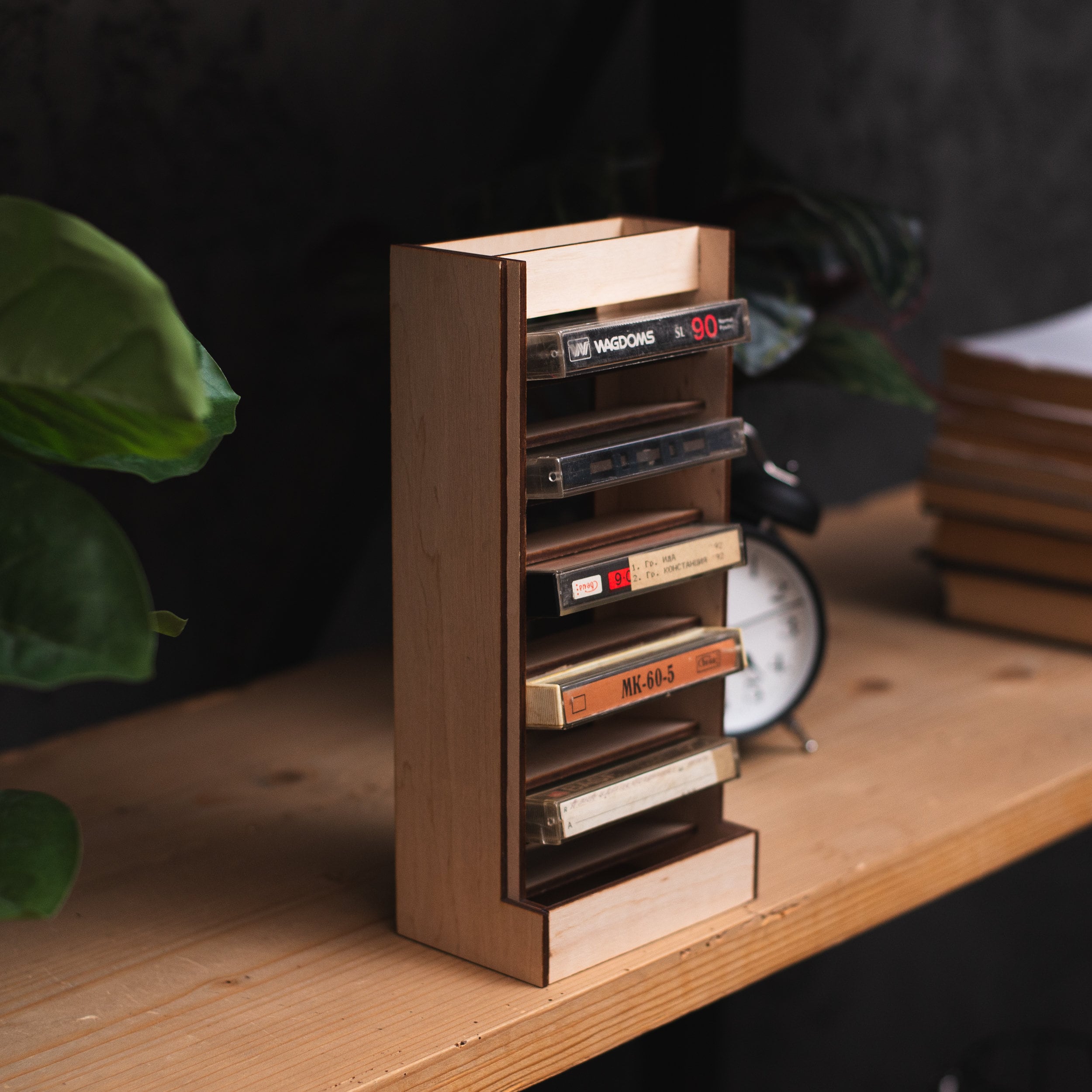 Wooden Cassette Tape Holder, Cassette Tape Storage, Cassette Tape ...
