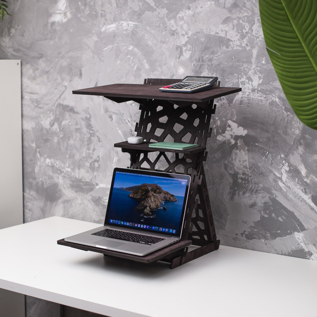 Standing Laptop Stand, Ergonomic Laptop Elevated, Adjustable Laptop ...