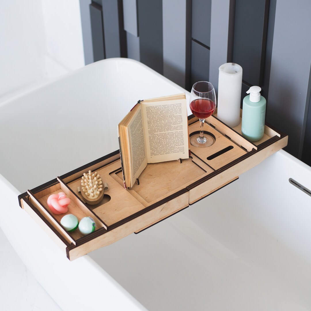 Wood Bath Tub Tray, Wood Bathtub Caddy, Bath Tub Board, Bath Tub ...