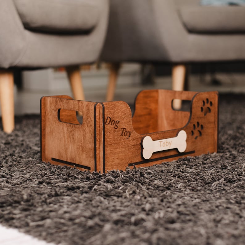 Custom Dog Toy Box, Custom Dog Toy Bin, Wooden Dog Toy Box, Dog Toy Box ...