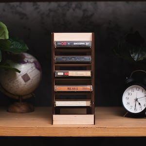 Wooden Cassette Tape Holder, Cassette Tape Storage, Cassette Tape ...