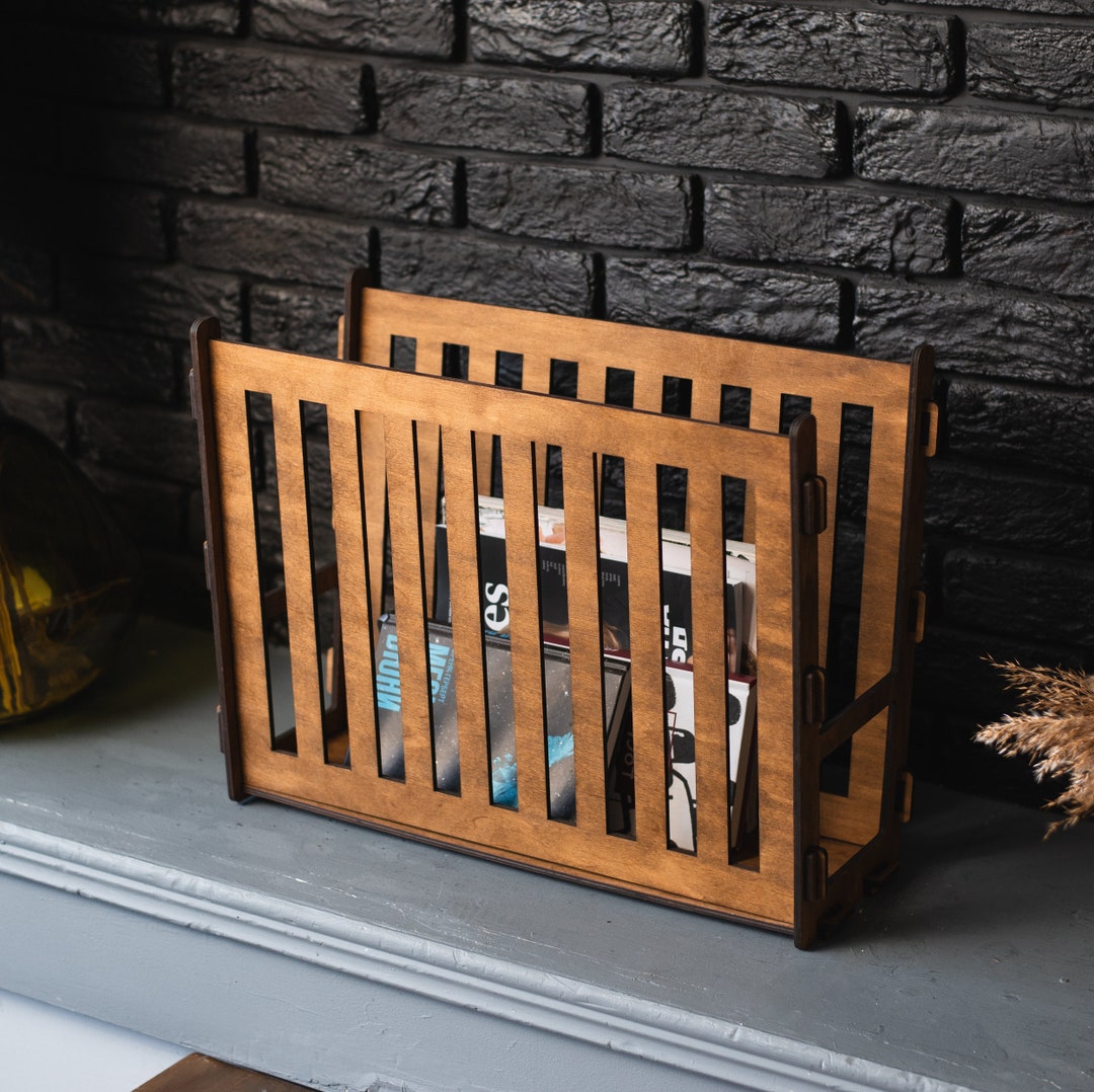 Wooden Magazine Holder, Magazine Holder Floor, Wood Magazine Stand ...