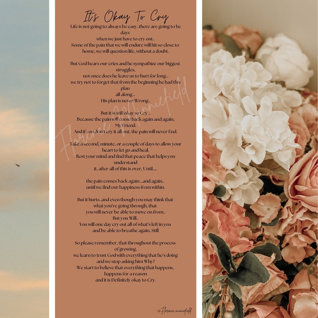 It's Okay to Cry (poem) Digital Print, Customized Poem, Printable Poem ...