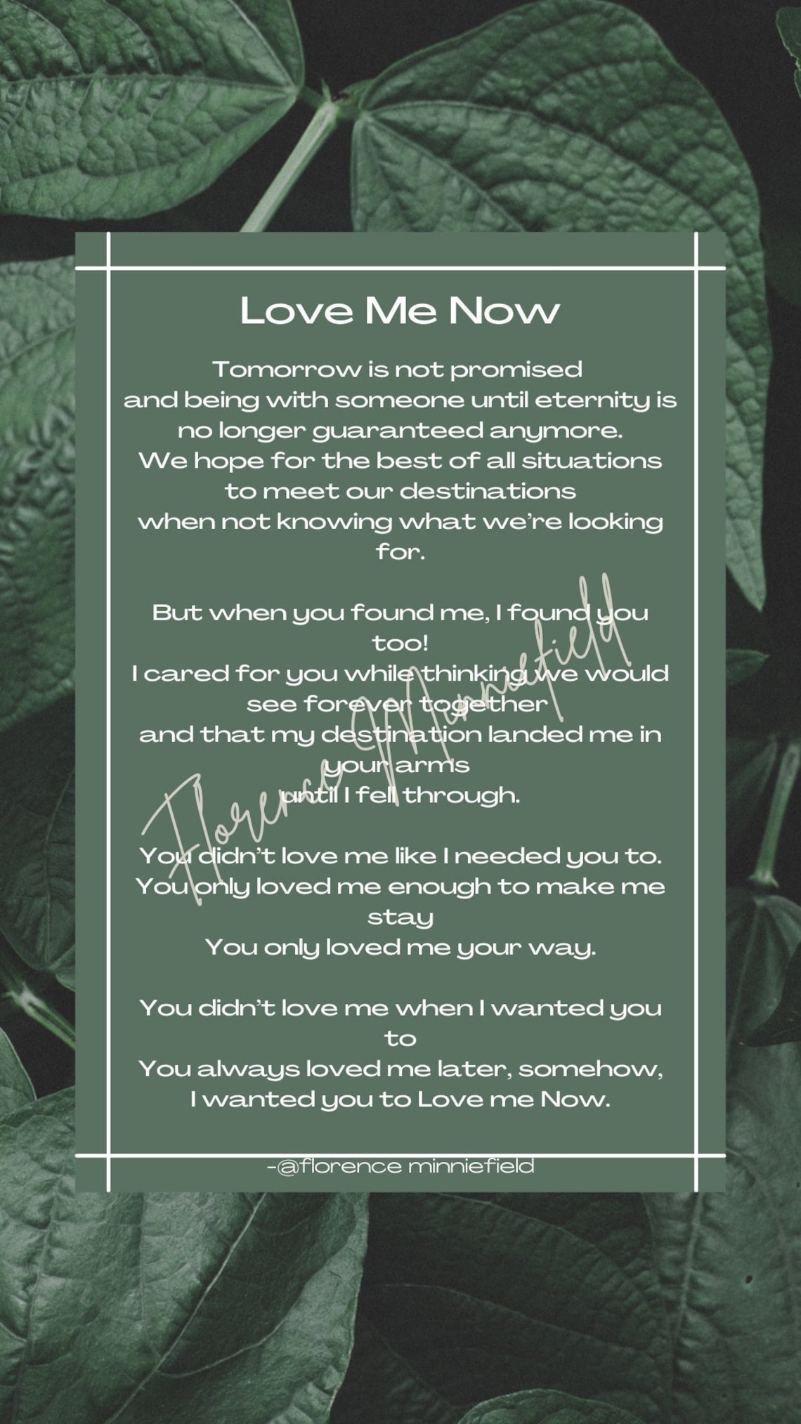 Love Me Now Poem Print: Digital Download, PDF & PNG - Etsy