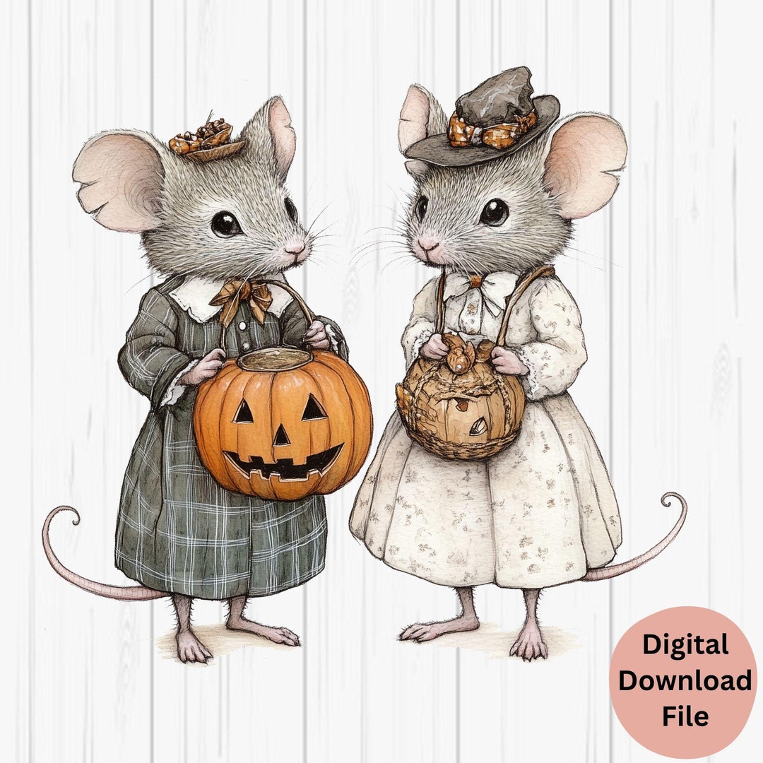 Cute Halloween Mice SVG PNG, Mouse Clip Art Digital Download Files ...