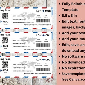 Editable Boarding Pass Canva Template, Printable Retro Ticket Boarding ...