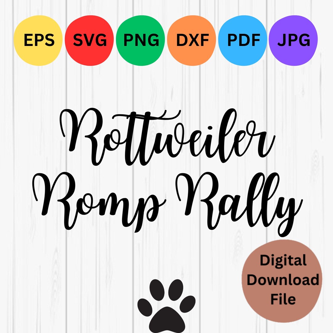 Rottweiler SVG, Rottweiler PNG, Fun Rottweiler Digital Files ...