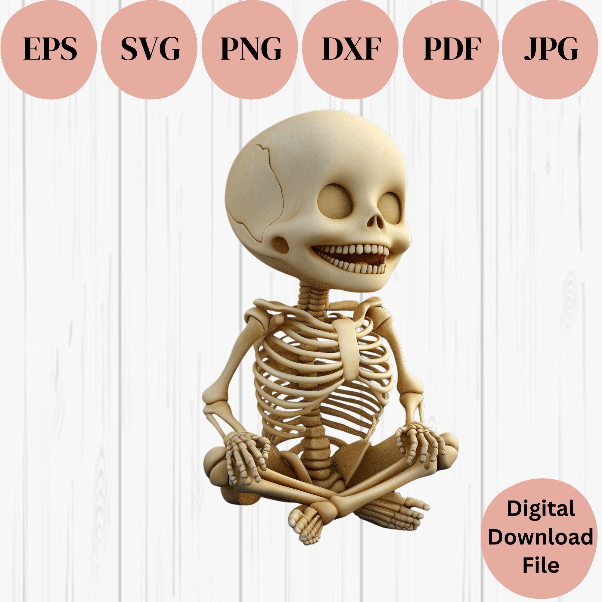 Cute Halloween Baby Skeleton SVG PNG, Skeleton Clip Art Digital ...