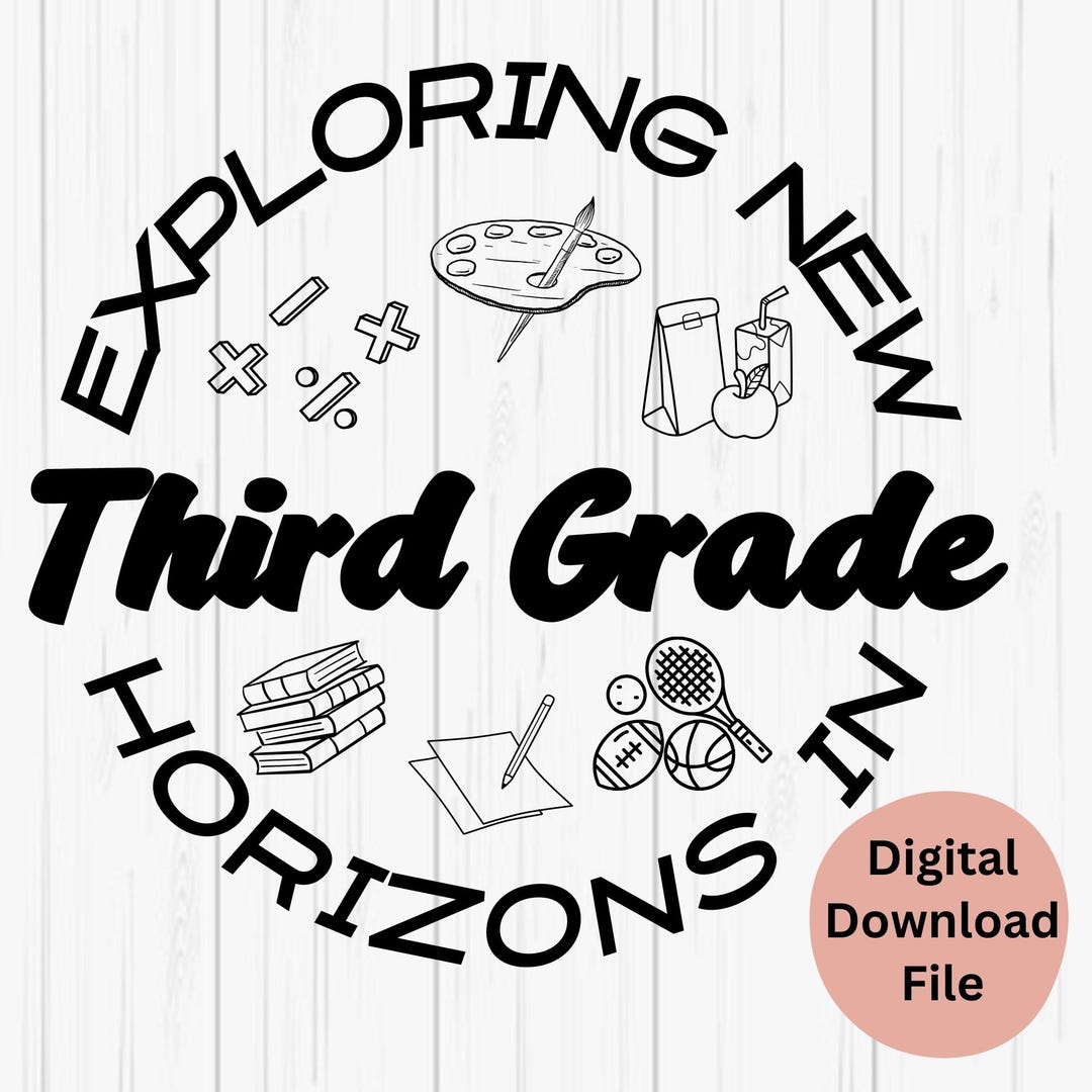 Third Grade SVG, 3rd Grade Svg, 3rd Grade PNG, 3rd Grade Digital File ...