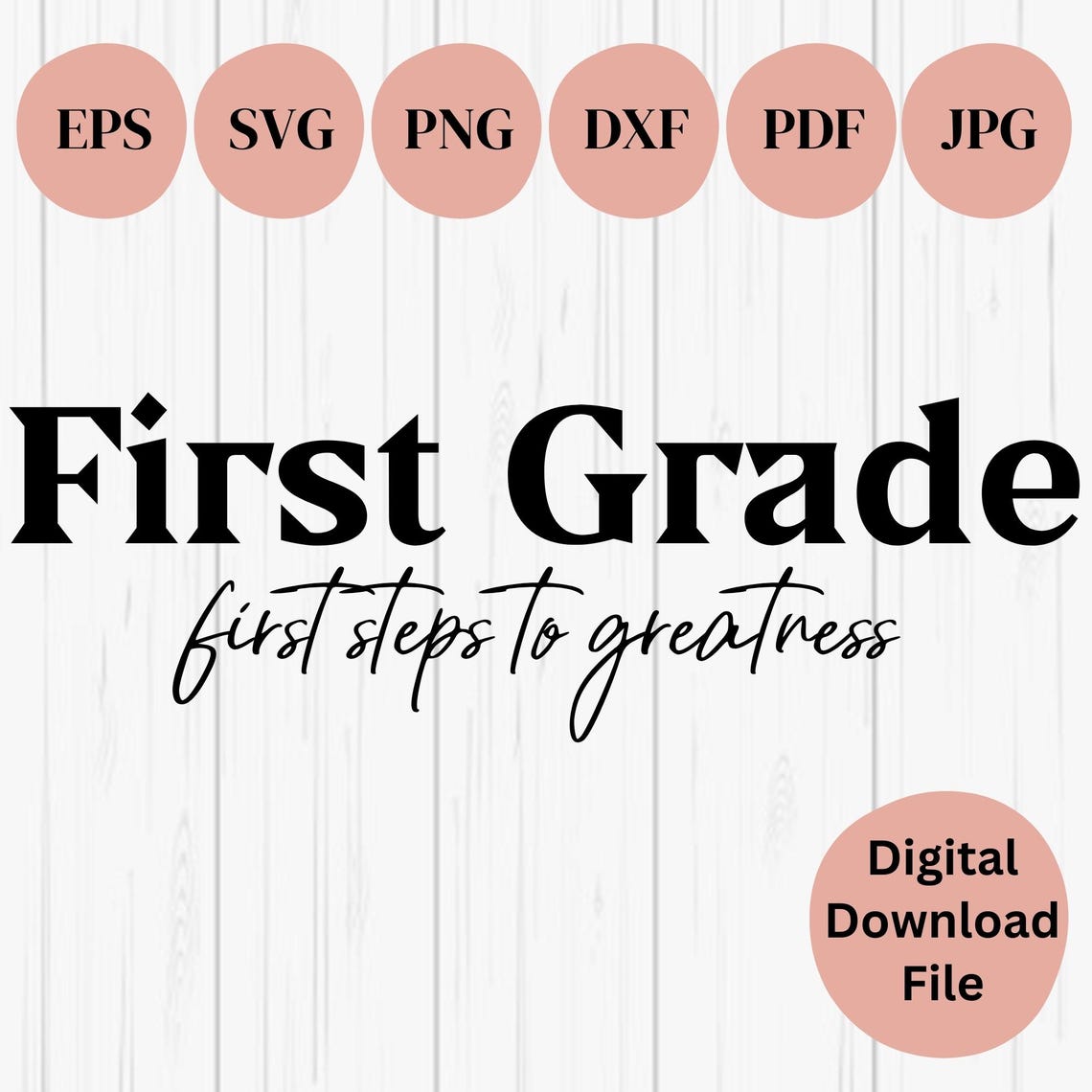 First Grade SVG, First Grade Svg, 1st Grade PNG, 1st Grade Digital File ...