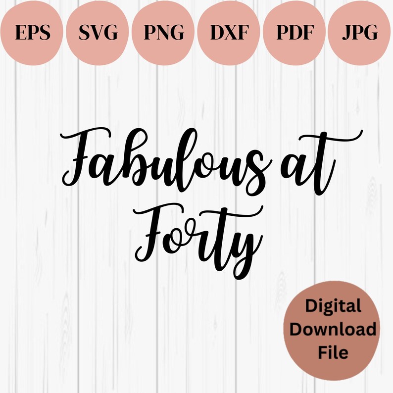 40th Birthday SVG, Digital File for 40th Birthday, Fortieth Birthday ...