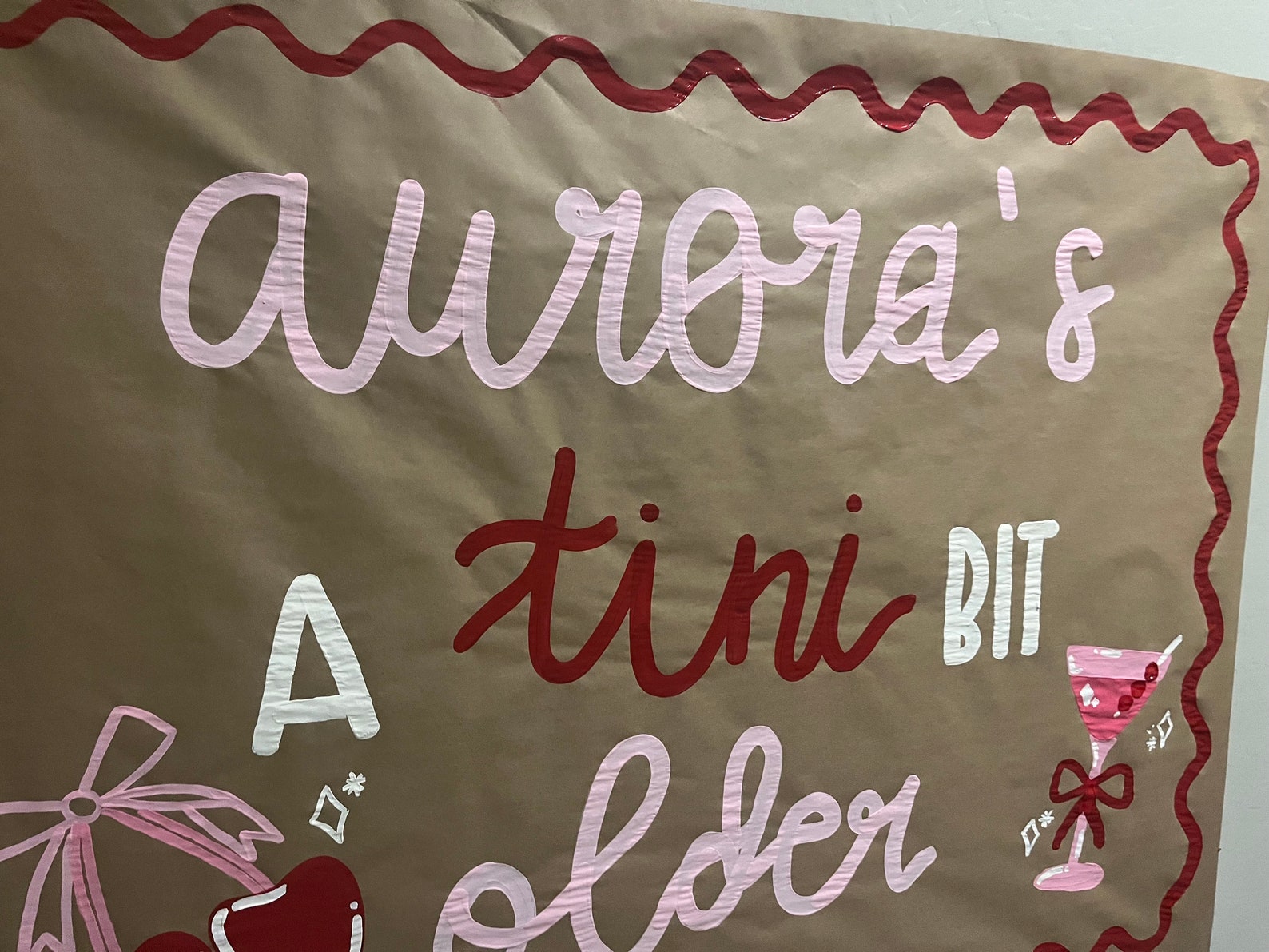 Tini Bit Older Birthday Banner, Martini, Adult Birthday Decorations ...