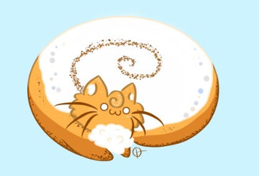 Cinnamon Roll Kitty Pin and Digital File - Etsy