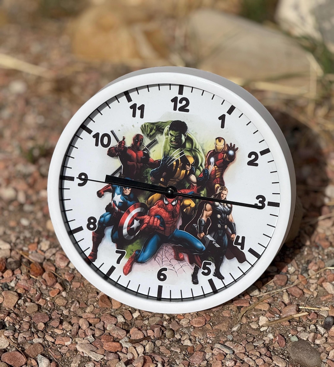 Superhero Clock: Comic Book Decor, Action Hero Wall Art (9") - Etsy