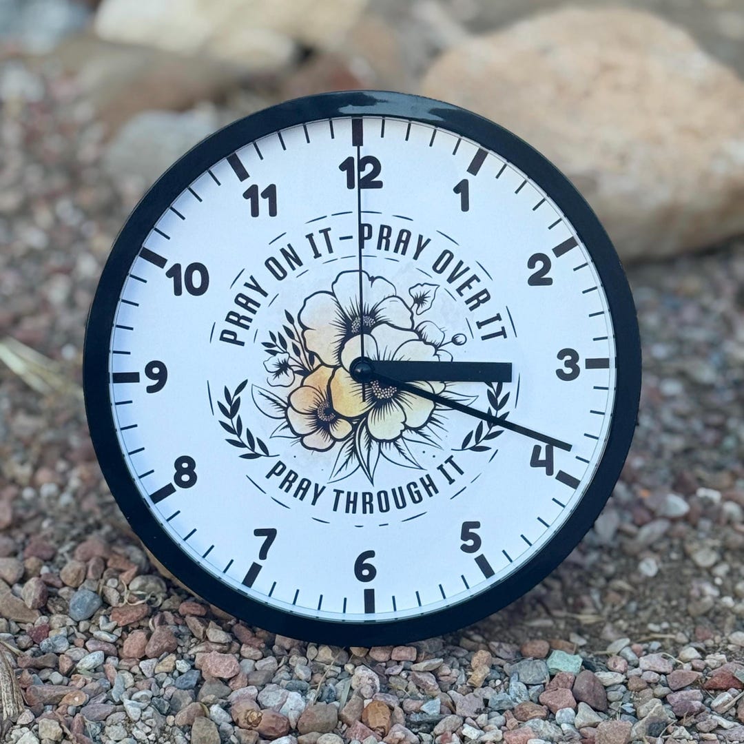 Pray Over It Clock, 9x9 Clock, Scripture Wall Decor, Bible Decor ...