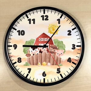 Farm Animals Nursery Clock: Children's Room Wall Decor - Etsy
