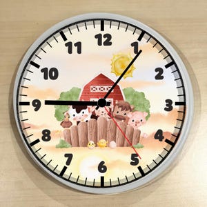 Farm Animals Nursery Clock: Children's Room Wall Decor - Etsy