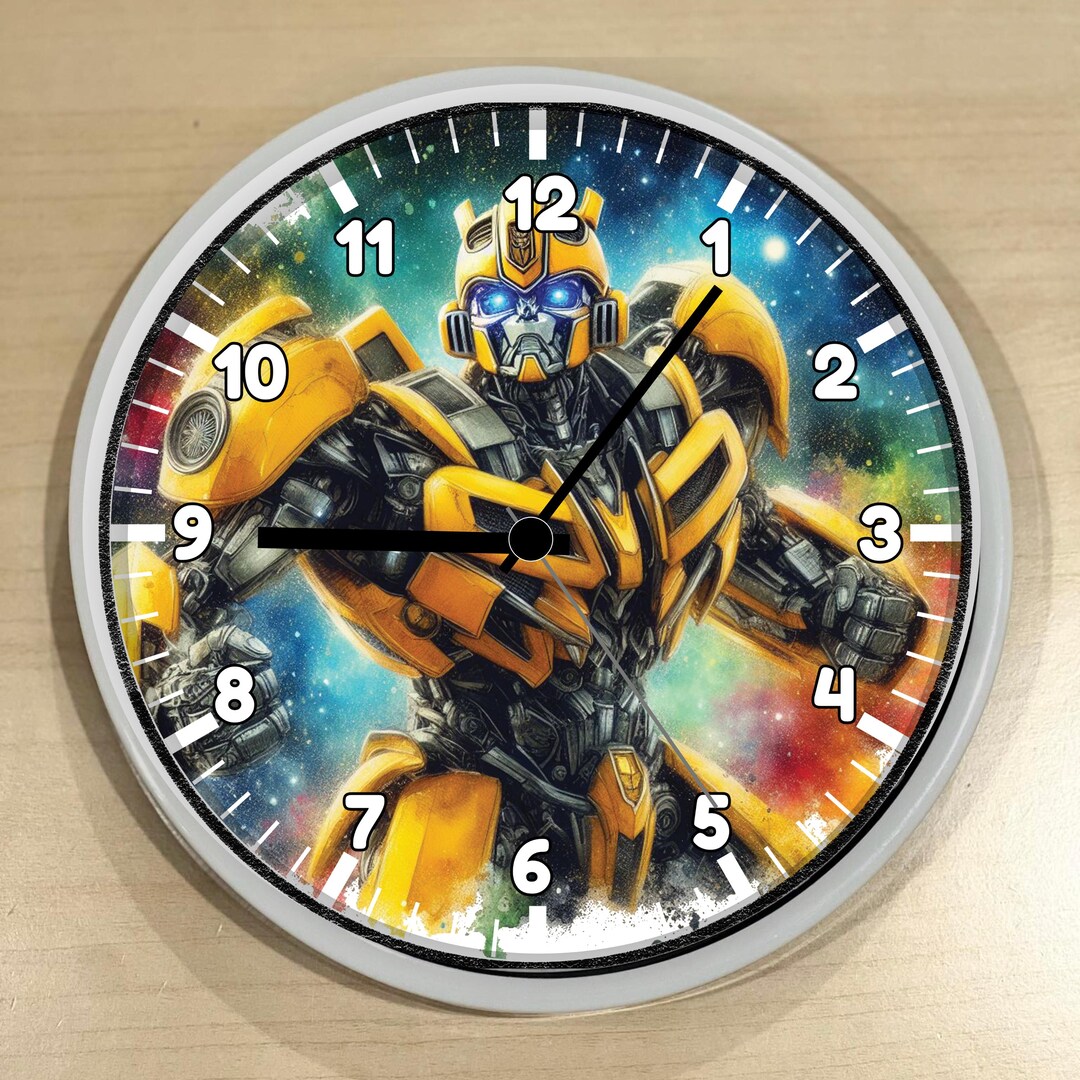 Bumblebee Transformer Clock: 9" Wall Decor - Etsy