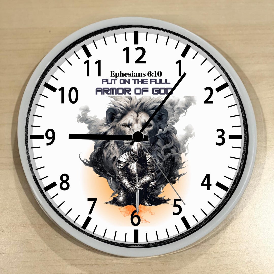 Scripture Clock, 9” Clock, Armor of God Wall Decor, Ephesians 6 - Etsy