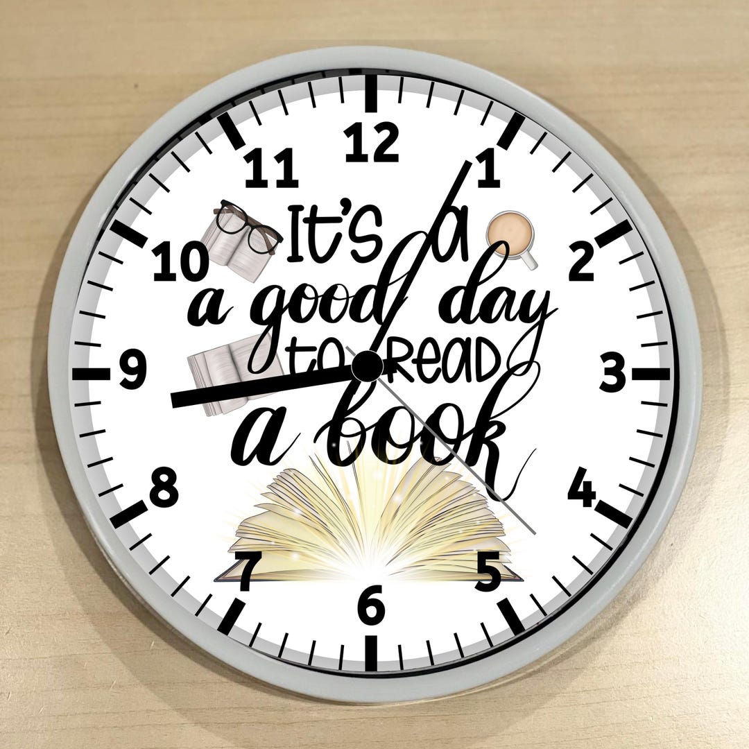 Book Lover Clock: 'good Day to Read' 9" Reading Room Decor - Etsy