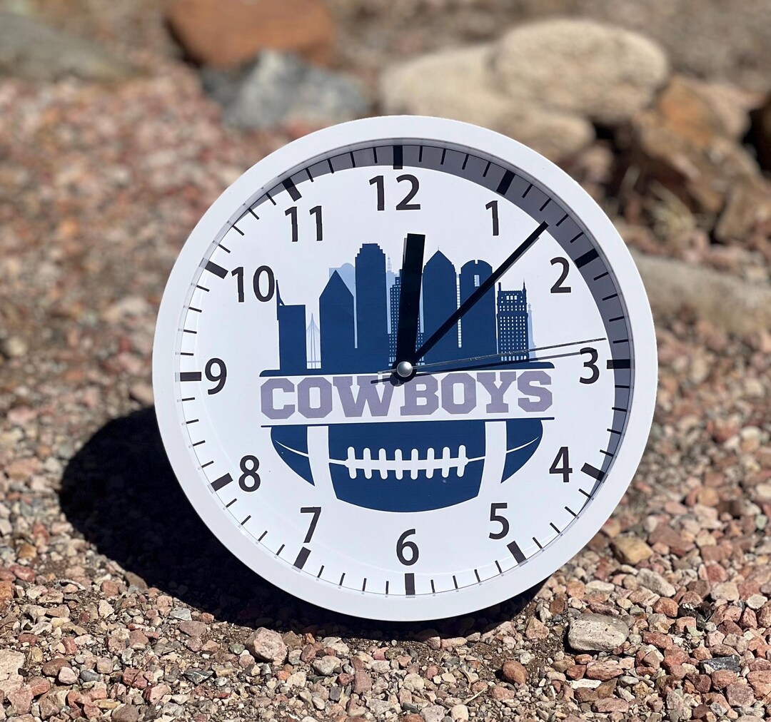 Dallas Cowboys Clock, 9inch Clock, NFL Football Teams, Football Decor ...