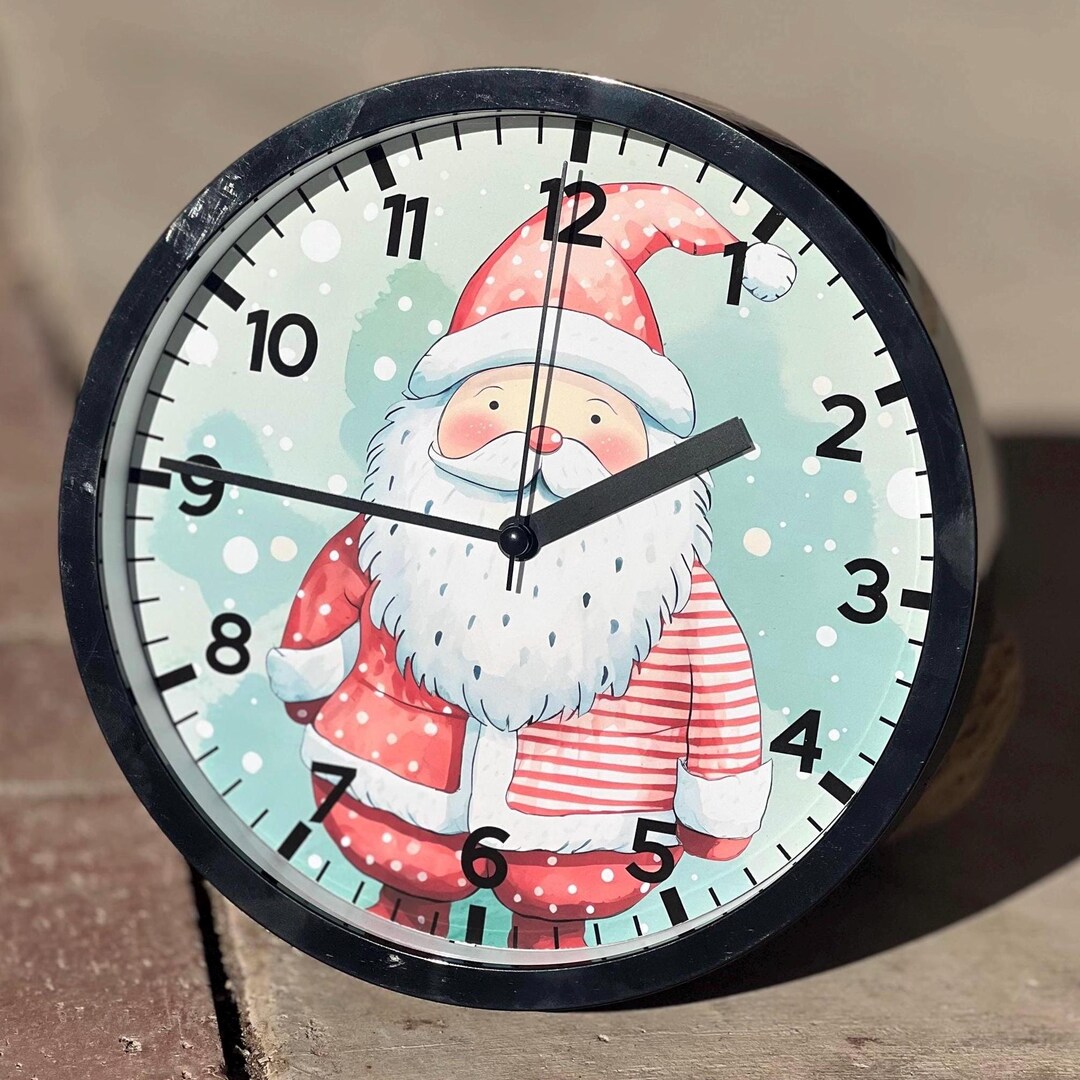 Santa Clock , 9" Clock, Winter Decor, Christmas Decor, Christmas Santa ...