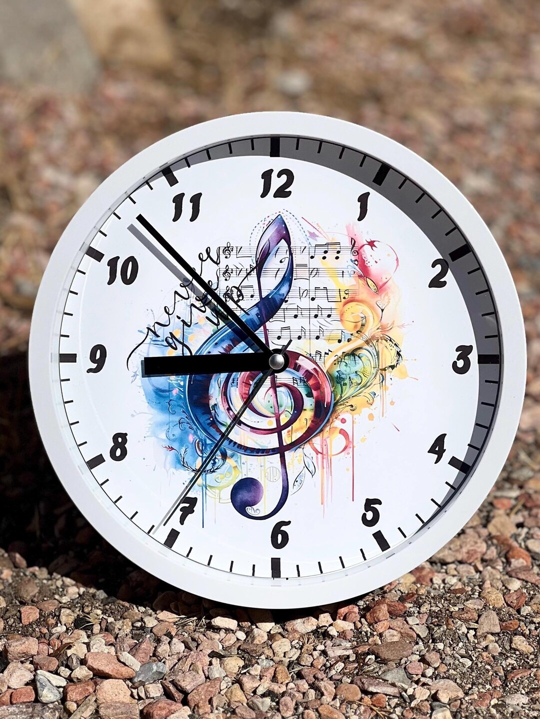 Music Note Clock, 9" Inch Clock, Inspirational Decor, Music Decor - Etsy