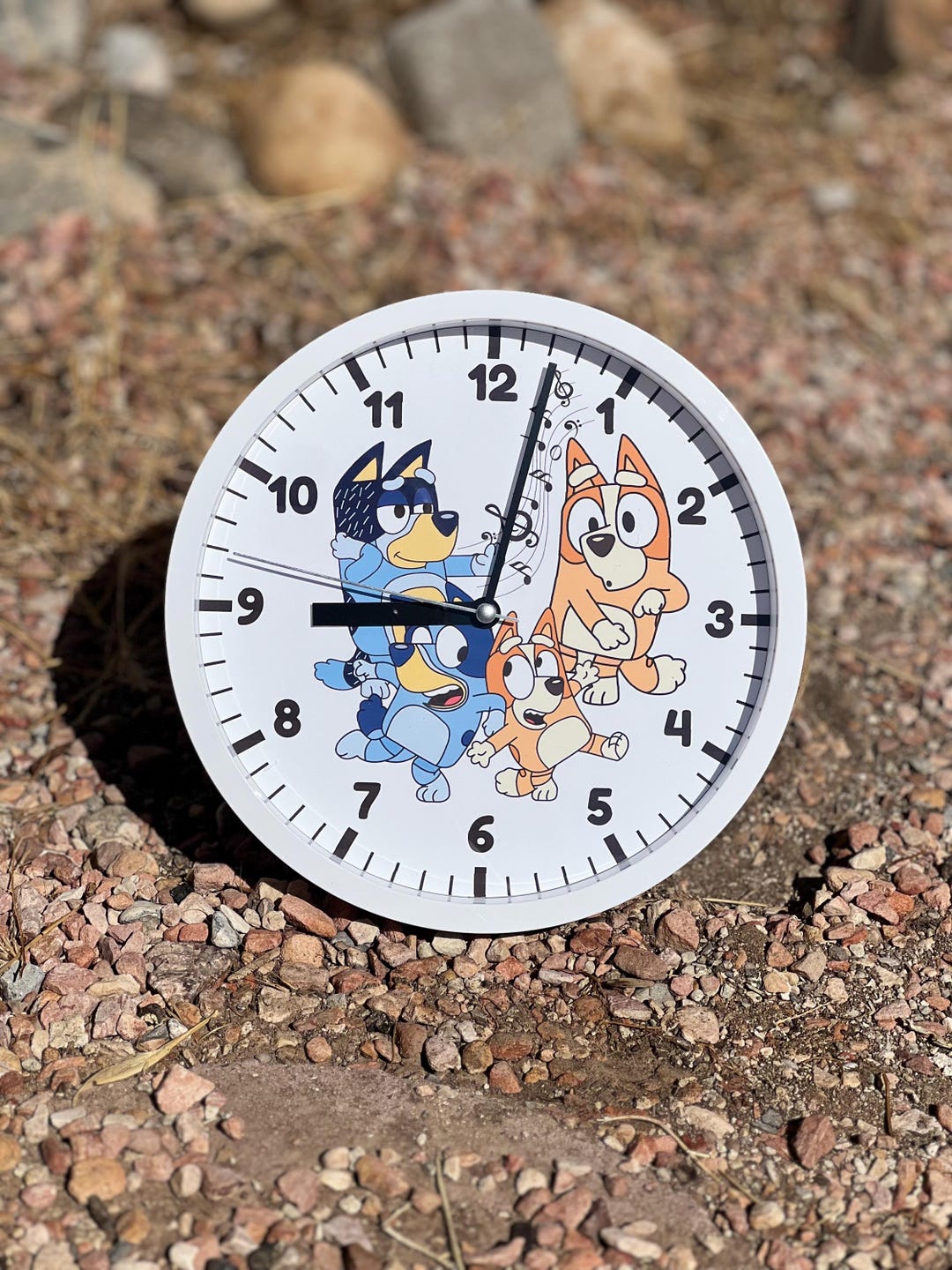 Bluey Family Clock: Music Note Decor, 9" Wall Clock - Etsy