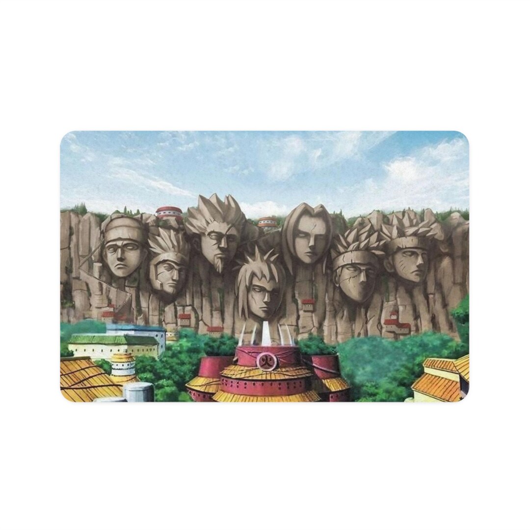 Anime Leaf Village Dog Feeding Mat Hokage Monument Pet Placemat Non ...