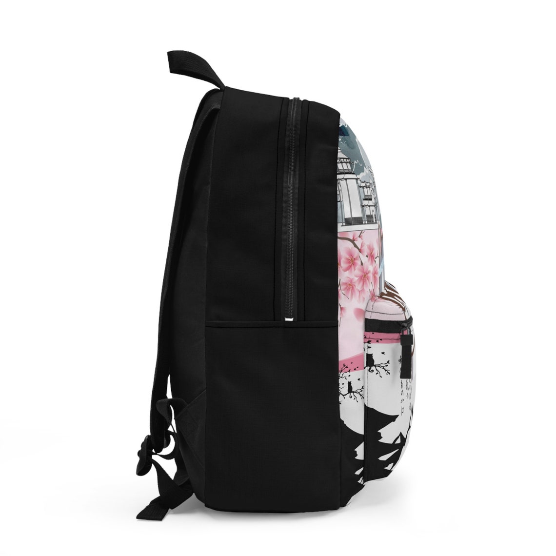 Black Style Cute Cat Kitty Japanese Art Samurai Dab Black Backpack - Etsy